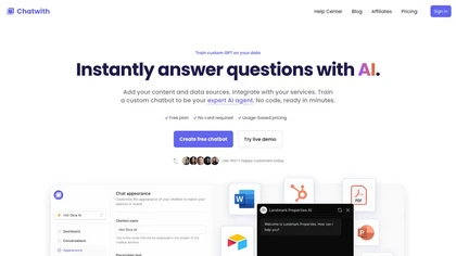 ChatWith Review: Effortlessly Create Custom AI Chatbots for Your Website with User-Friendly ...